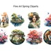 Fine Art Spring Clipart Bundle - 58 Watercolor Pngs - Digital Drawings ...