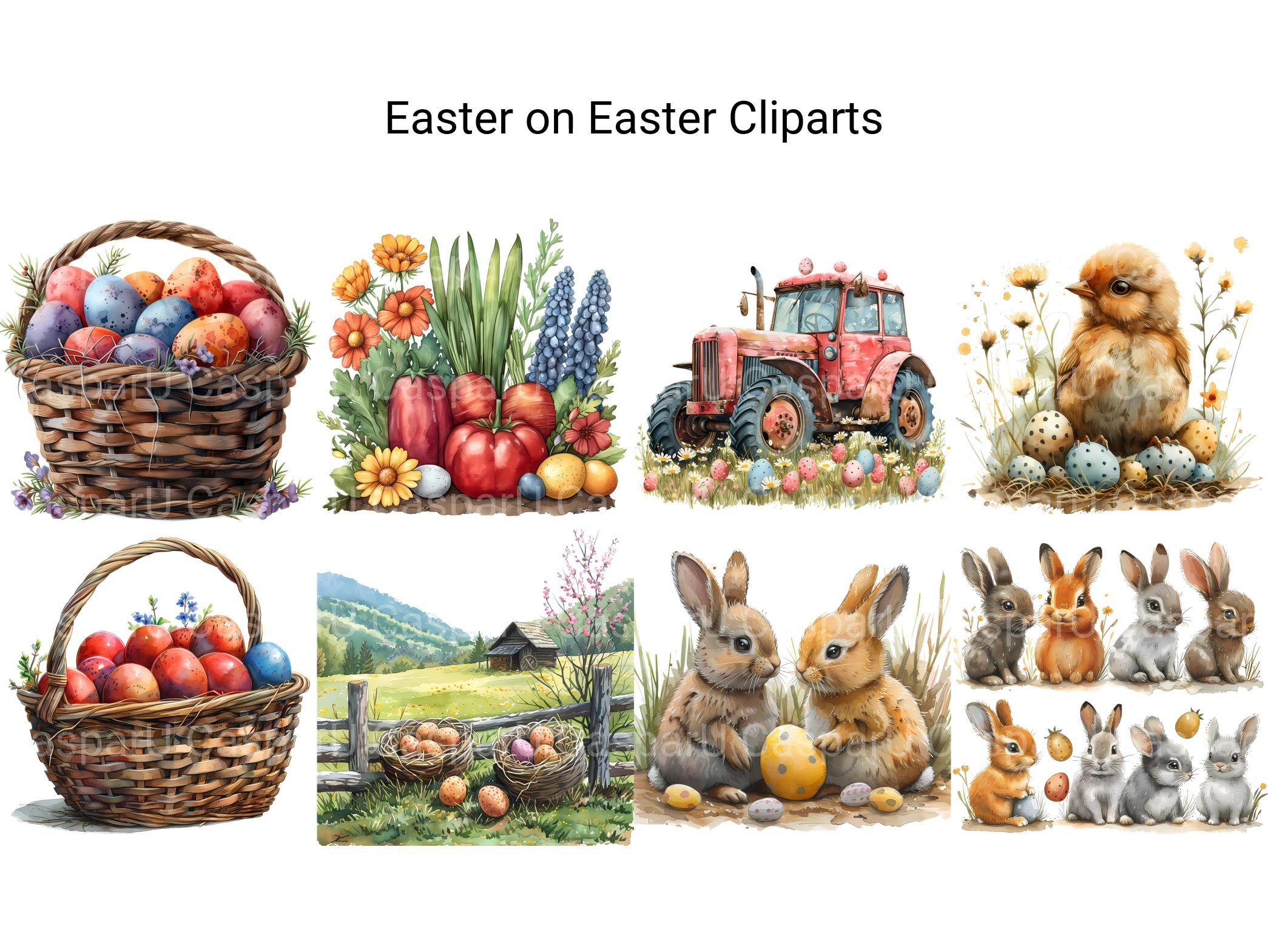 Easter on Easter Clipart Bundle 20 Watercolor Easter Pngs Digital ...