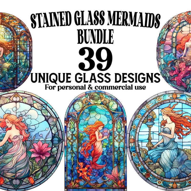 Stained Glass Mermaid - Etsy