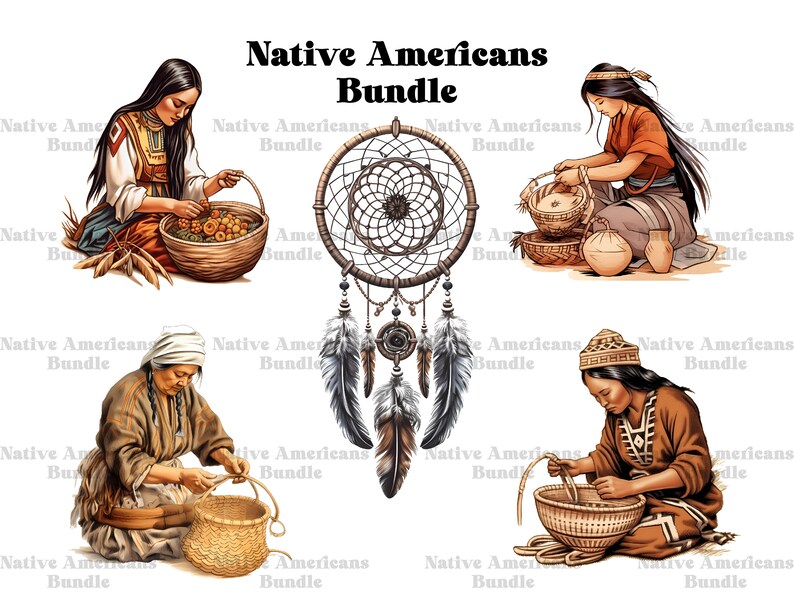 Native Americans Clipart Big Bundle 44 Watercolor Native - Etsy