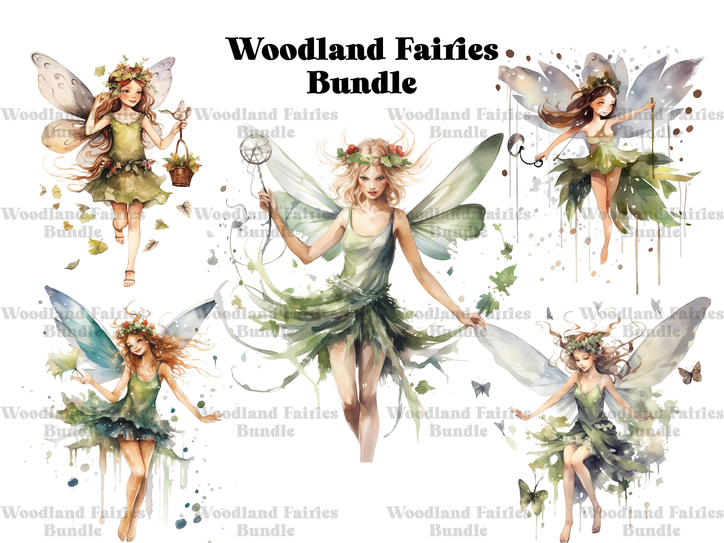 Woodland Fairy Clipart Bundle 25 Woodland Fairies PNG - Etsy
