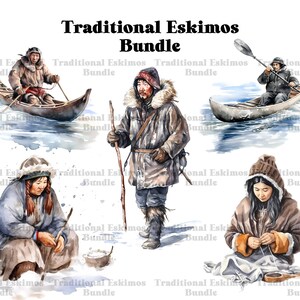 Eskimo Clipart Bundle - 29 Watercolor Eskimo Pngs - Digital Download ...