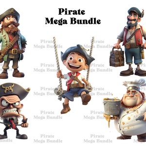 Pirate Clipart Big Bundle - 34 Pirate Pngs - Perfect for Nursery Decor ...
