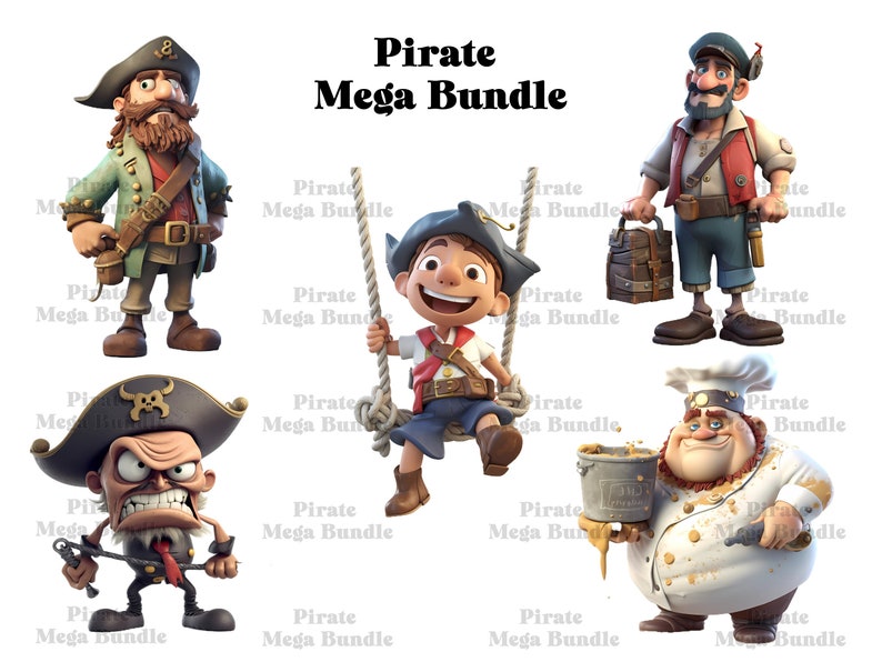 Pirate Clipart Big Bundle 34 Pirate Pngs Perfect for - Etsy