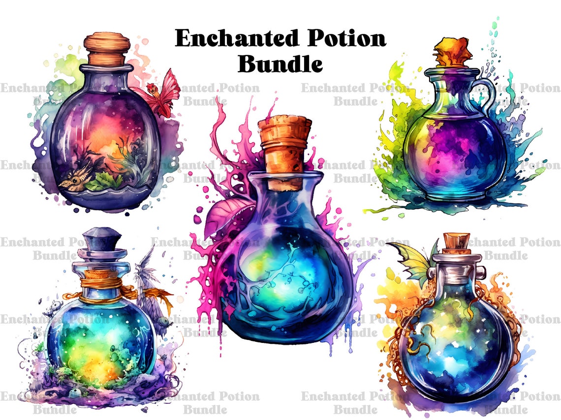 Enchanted Potion Clipart Bundle 35 Magic Elixiers PNG - Etsy