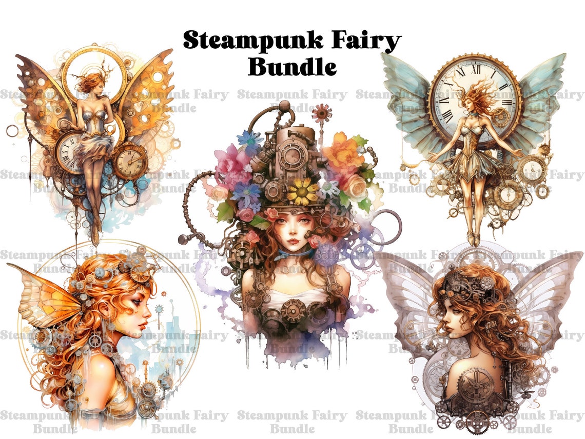 34 Steampunk Fairies Clipart Bundle Steampunk Fairy - Etsy UK