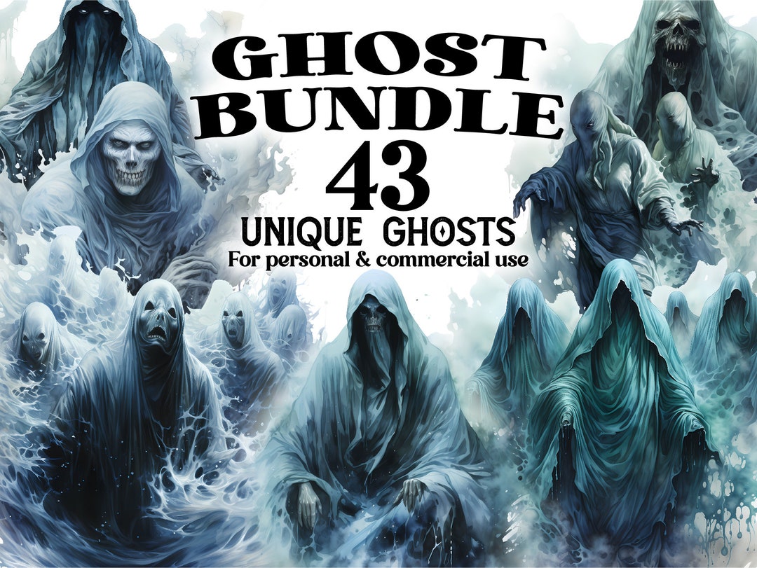 Halloween Ghost Clipart Bundle 43 Skooky Ghost Pngs Clip - Etsy