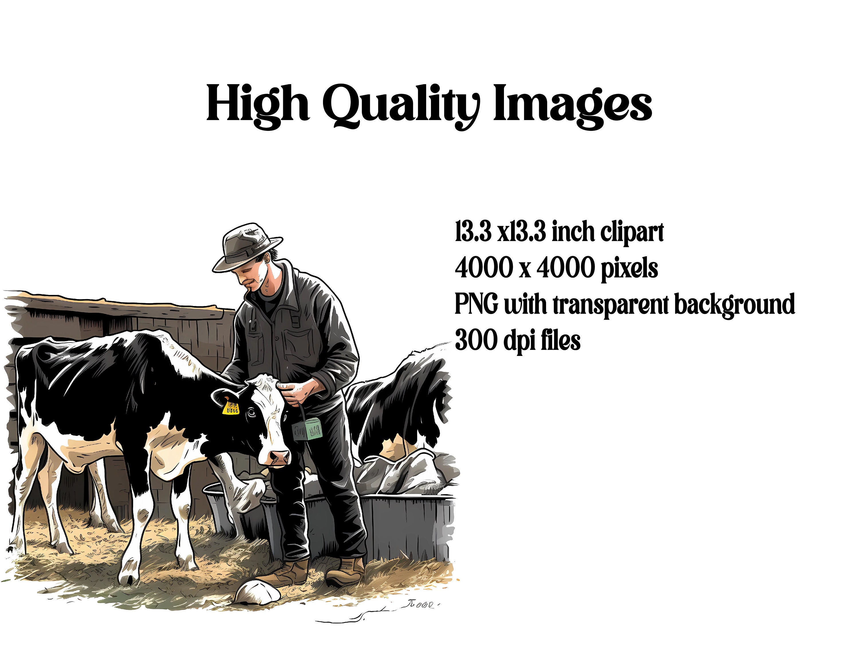 Diary Farming Clipart Big Bundle 41 Diary Farm Pngs Digital Download ...