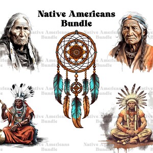 Native Americans Clipart Big Bundle - 44 Watercolor Native Americans ...