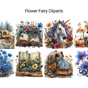Fairy Flowers Clipart Bundle 80 Watercolor Floral Pngs Digital Drawings ...
