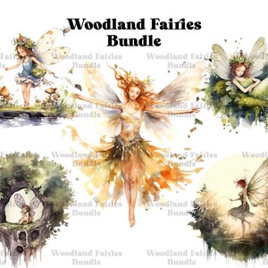 Woodland Fairy Clipart Bundle - 25 Woodland Fairies PNG - Digital ...