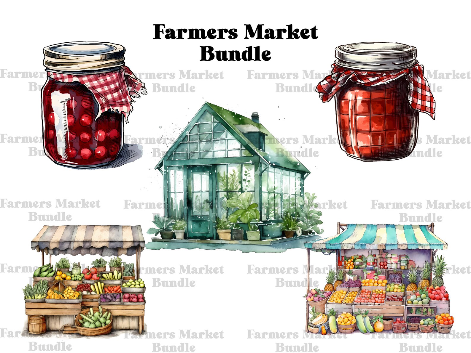 Farmers Market Clipart Bundle - 28 Farm Market Pngs - Digital Download ...