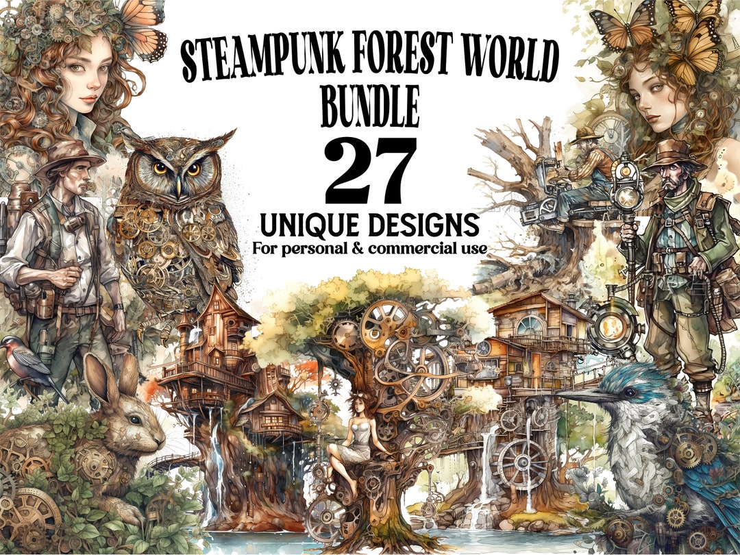 Steampunk Forest Clipart - 27 Steampunk Forest - Wood Pngs - Victorian ...