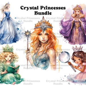 Crystal Princess Clipart Bundle - 25 Princesses Pngs - Digital Download ...