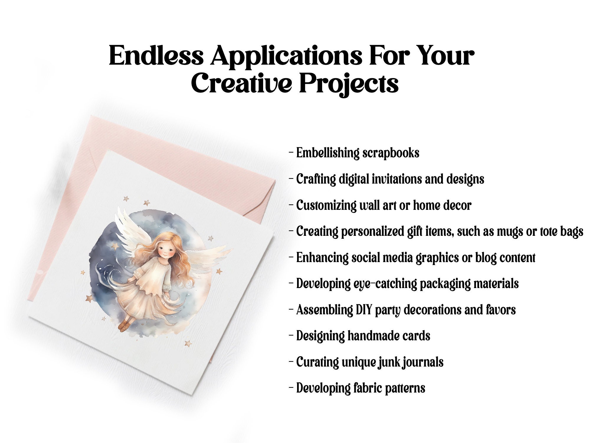 Moon Angel Clipart Bundle 14 Moon Angels as Watercolor Pngs - Etsy