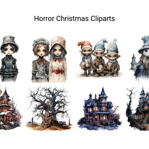 Horror Christmas Clipart Bundle 48 Christmas Pngs Clip Art Fordecor ...