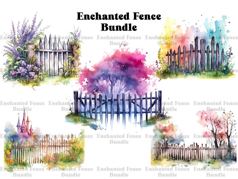 Enchanted Fence Clipart Bundle 13 Magic Fences PNG Fantasy Clip Art ...