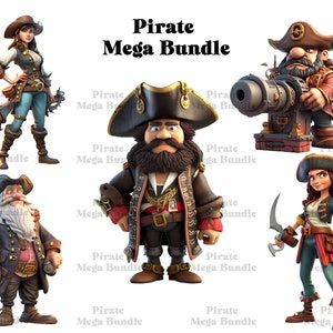 Pirate Clipart Big Bundle - 34 Pirate Pngs - Perfect for Nursery Decor ...