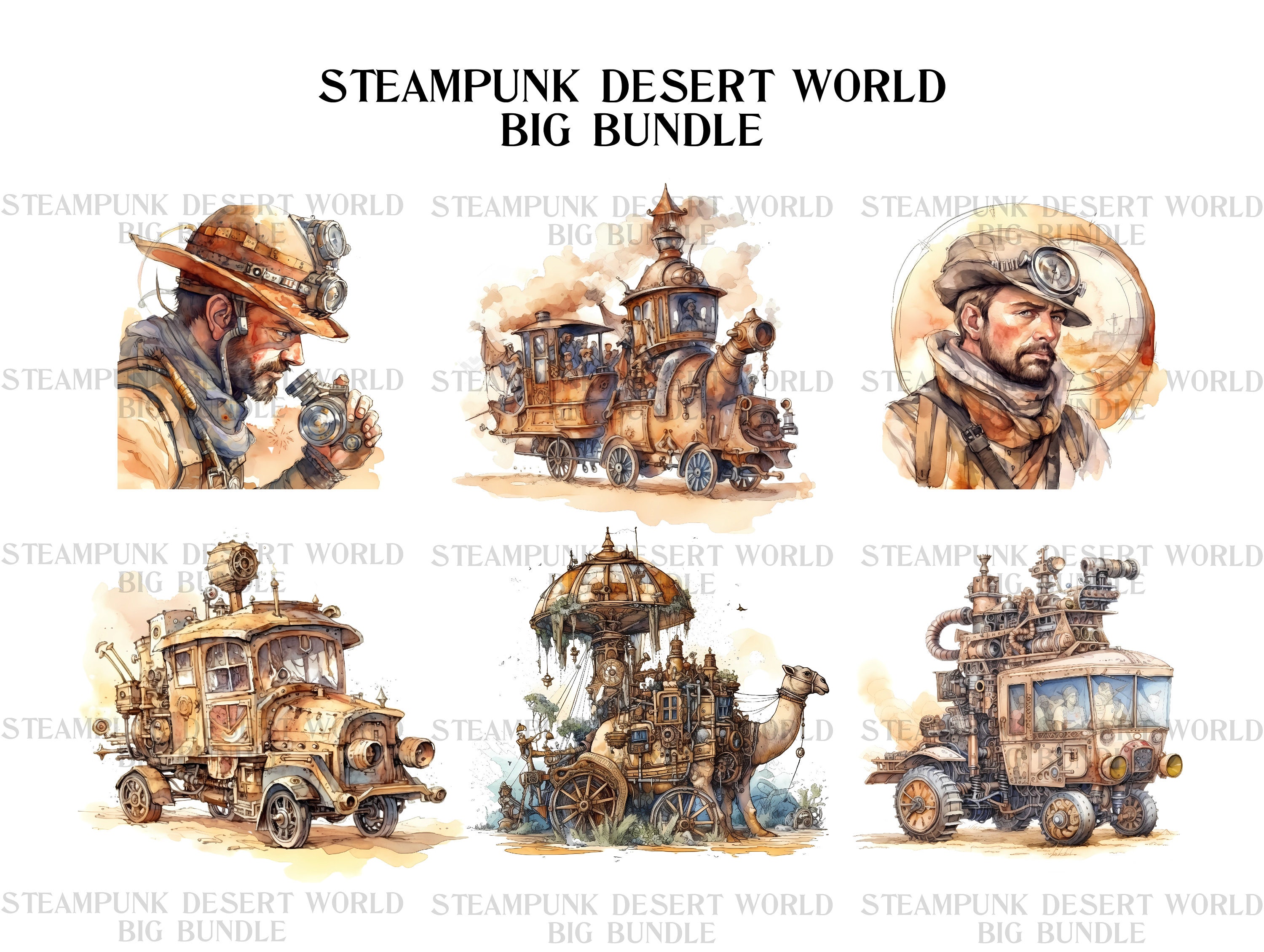 Steampunk Desert World Clipart Bundle 34 Steampunk Pngs - Etsy