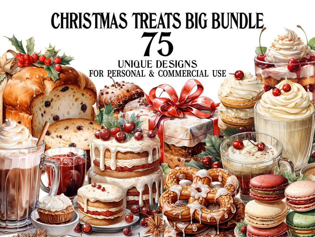 Christmas Treats Clipart Bundle 75 Christmas Pngs Clip Art Fordecor ...