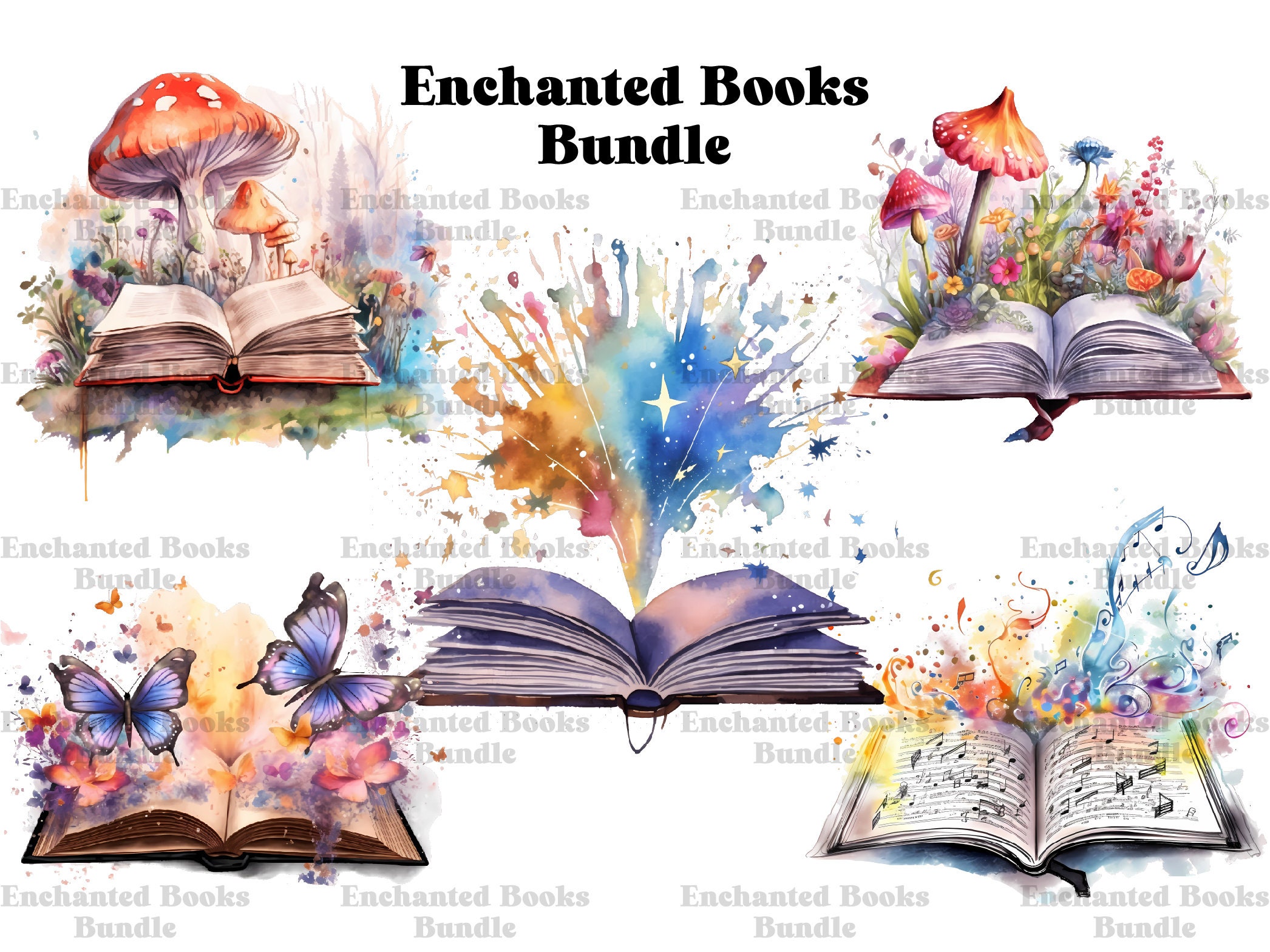 Enchanted Book Clipart Bundle 18 Magic Books PNG Fantasy Clip Art ...