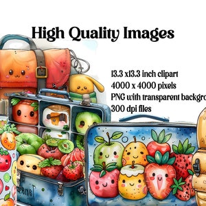 Kawaii Back to School Clipart Bundle 80 Watercolor Pngs Digital ...