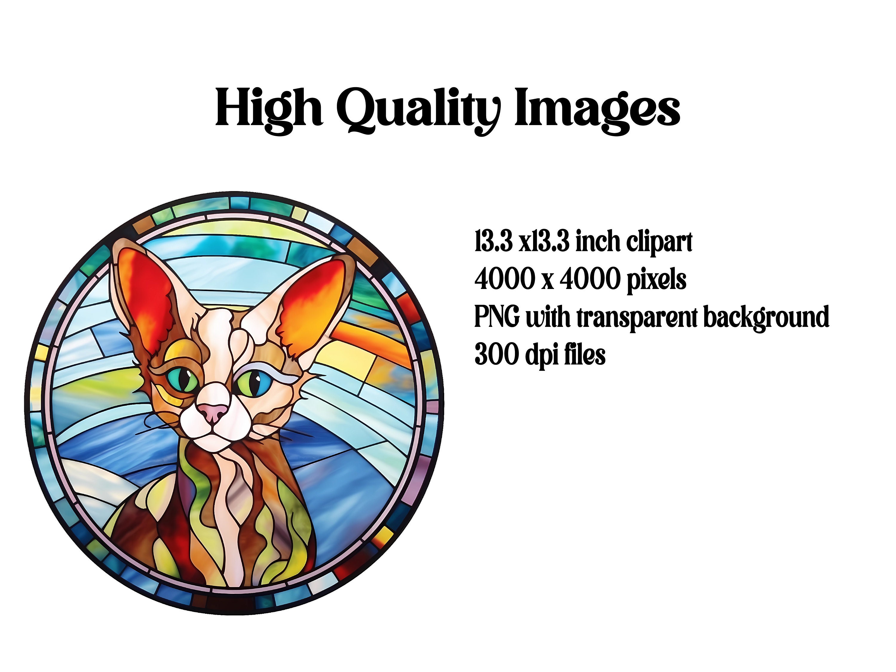 Cat Stained Glass Window Clipart Bundle 33 Cat Stained Glass Windows ...
