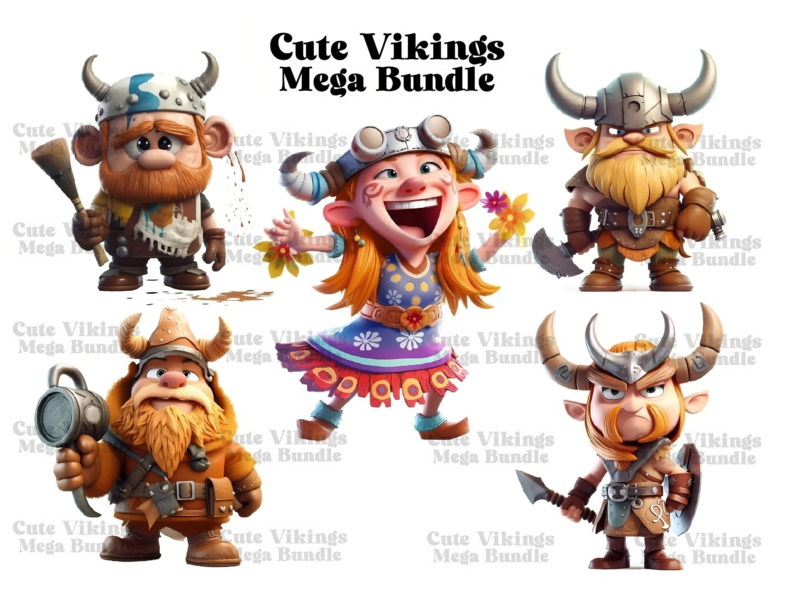 Viking Clipart Bundle 30 Unique Viking Pngs Digital Download for ...