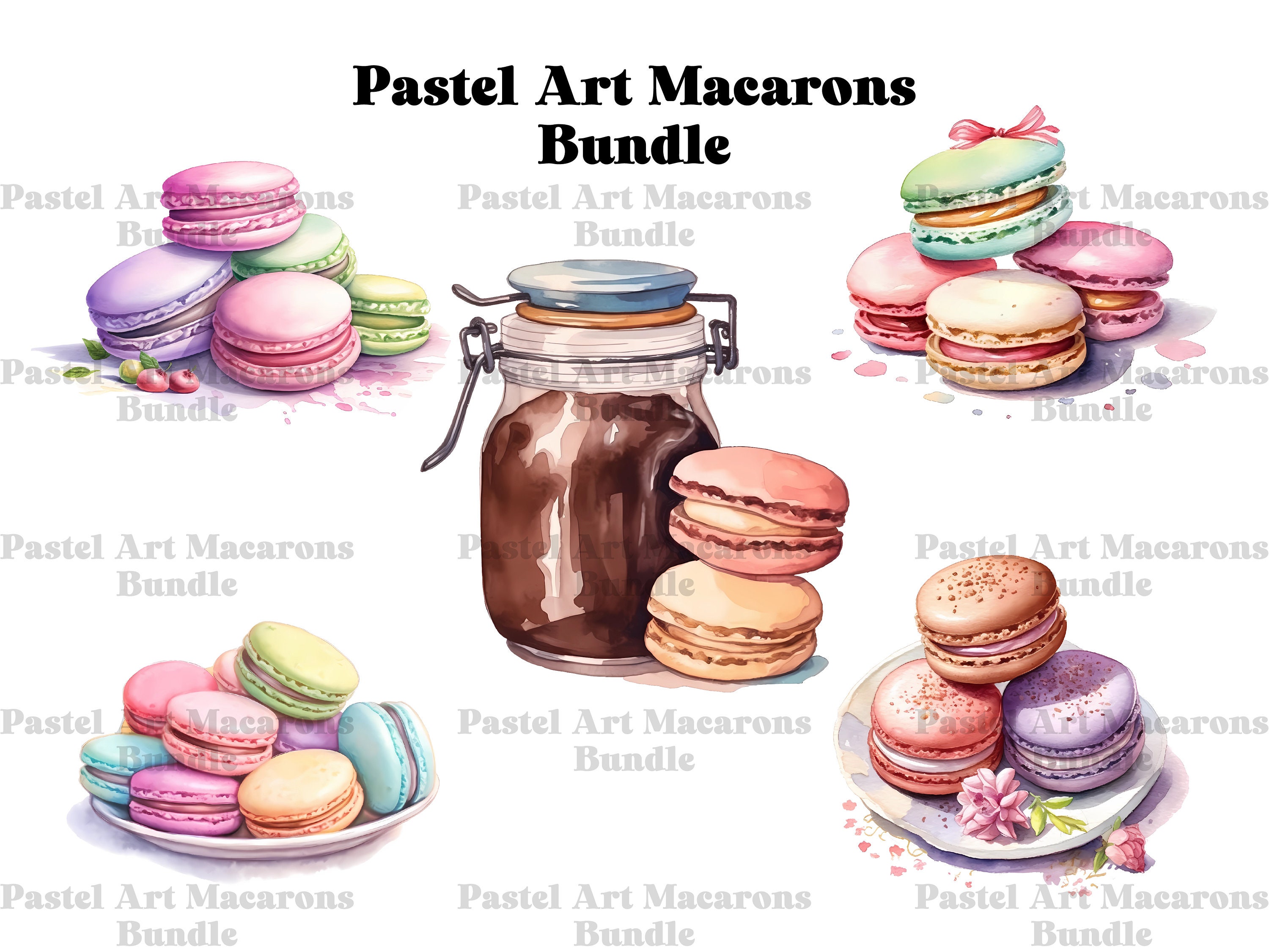 Pastel Art Macarons Bundle 34 Pastel Art Macarons as - Etsy