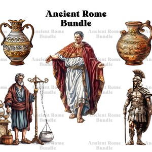 Ancient Rome Clipart Bundle - 35 Watercolor Ancient Rome Pngs - Digital ...