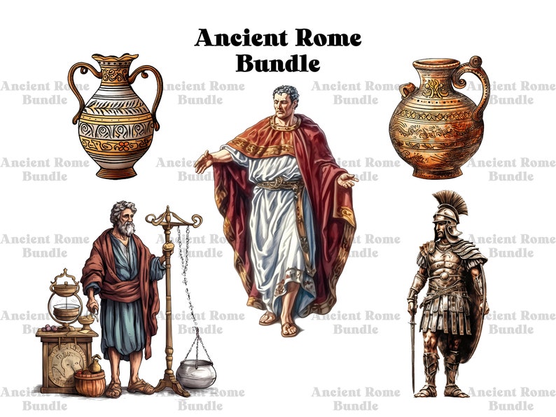 Ancient Rome Clipart Bundle 35 Watercolor Ancient Rome Pngs Digital ...