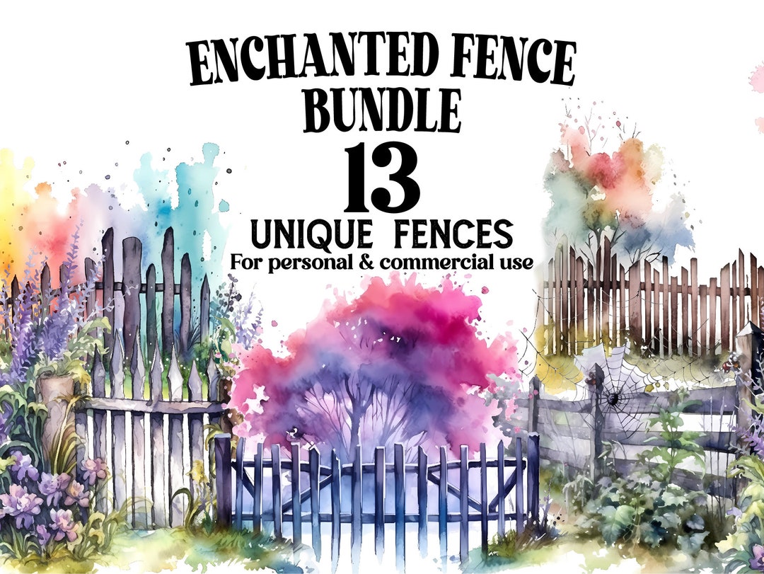 Enchanted Fence Clipart Bundle - 13 Magic Fences PNG - Fantasy Clip Art ...