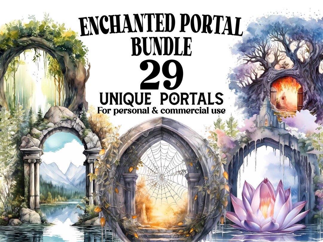 Enchanted Portal Clipart Bundle - 29 Magic Portals PNG - Fantasy Clip ...