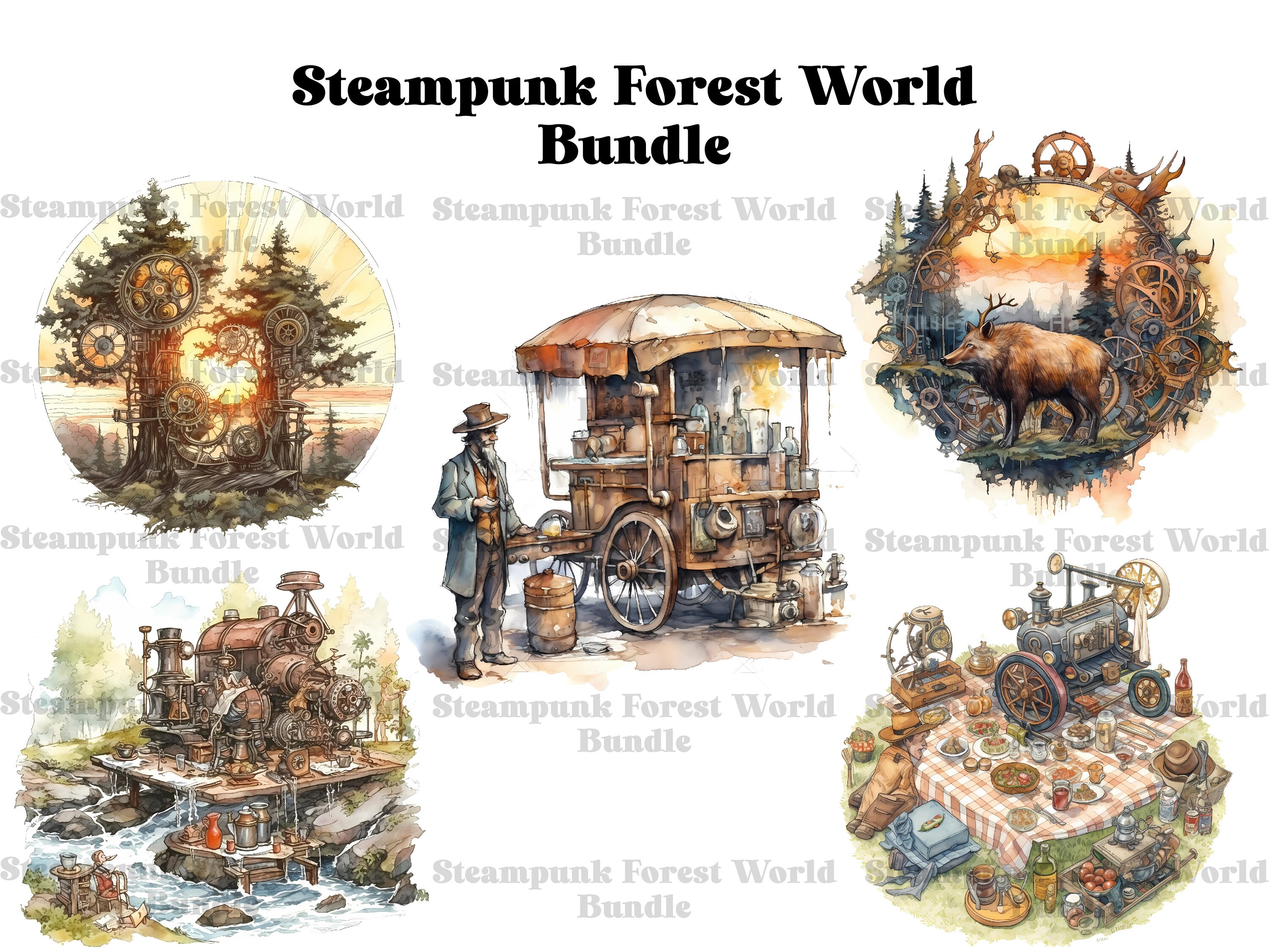 Steampunk Forest Clipart 27 Steampunk Forest Wood Pngs Victorian Art ...