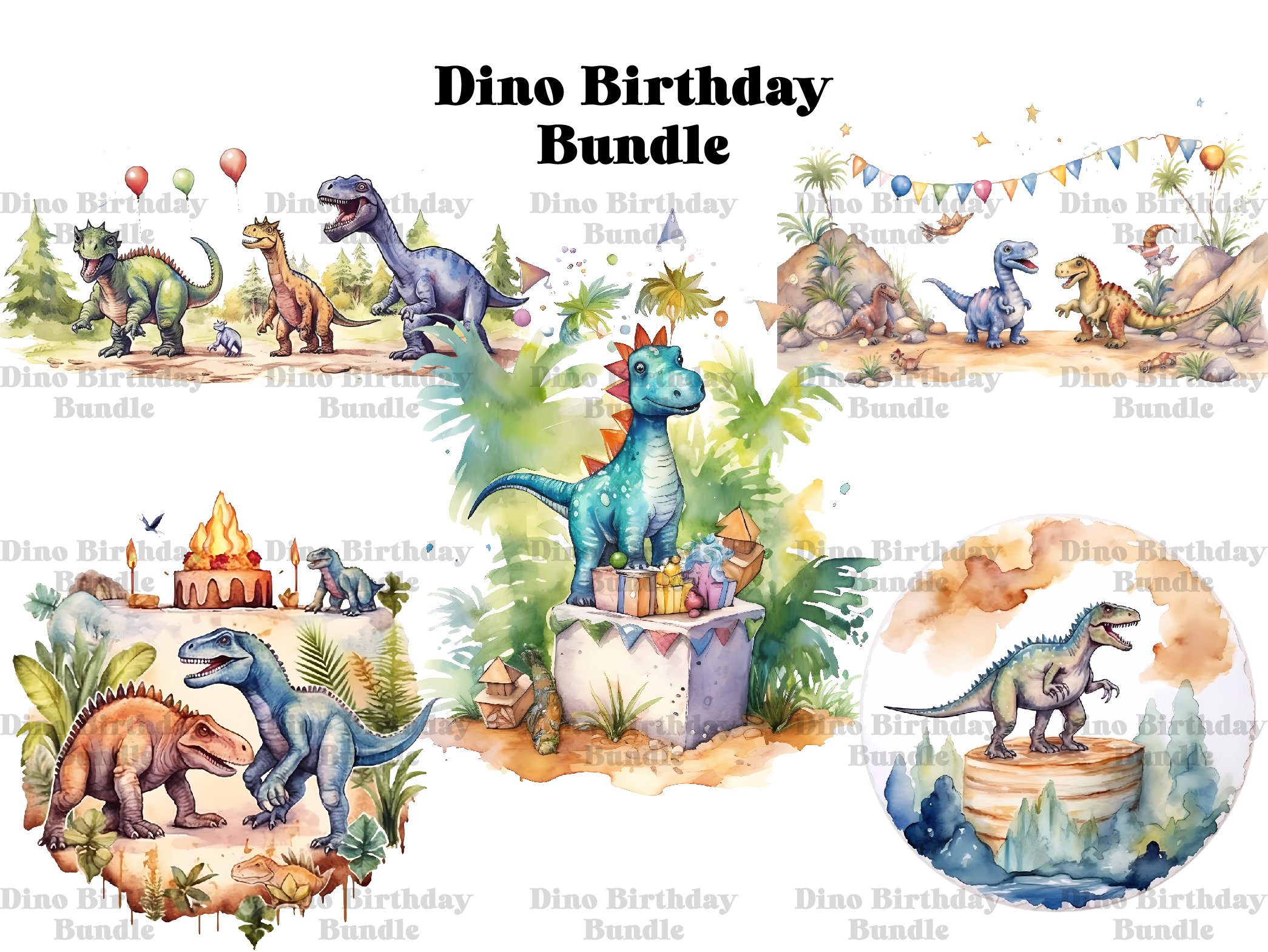 Dino Birthday Clipart Bundle 27 Dinosaur Birthday PNG Clip - Etsy