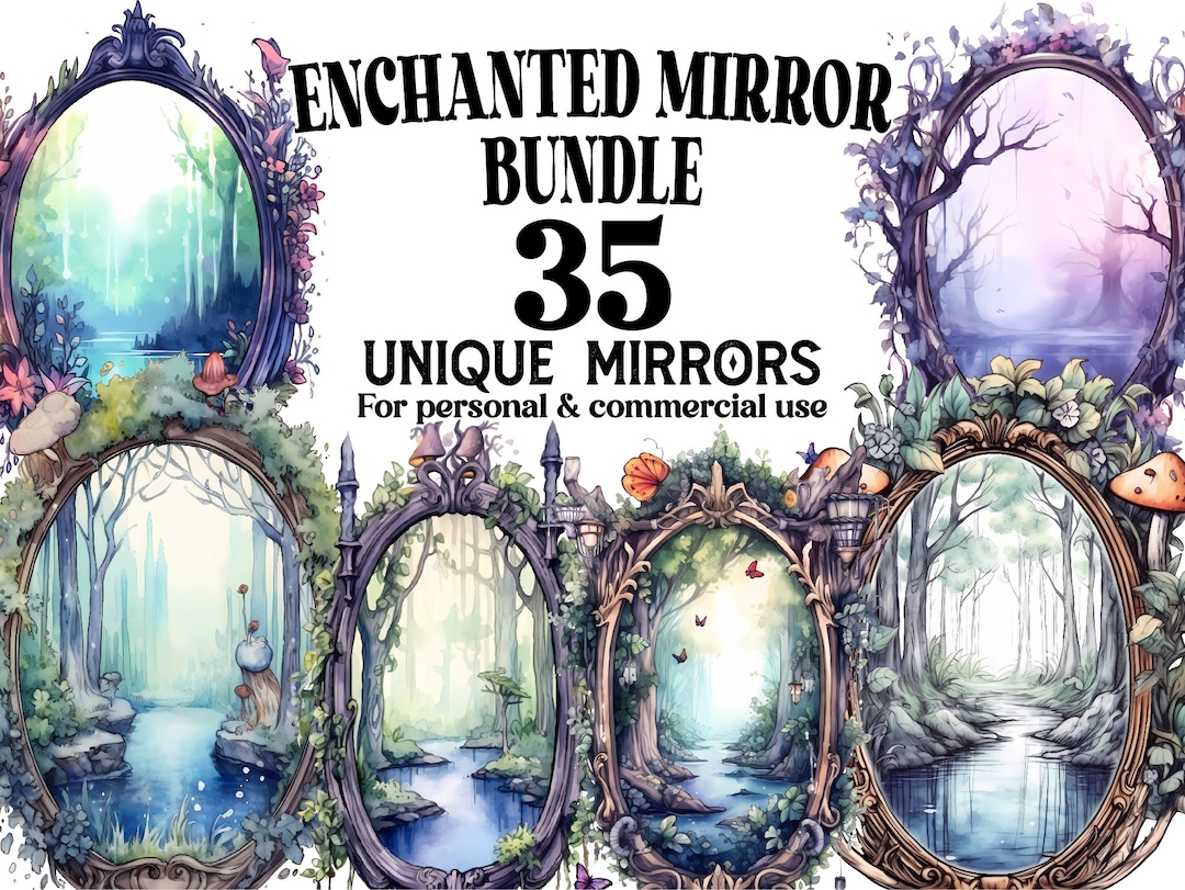 Enchanted Mirror Clipart Bundle - 35 Magic Mirrors PNG - Fantasy Clip ...