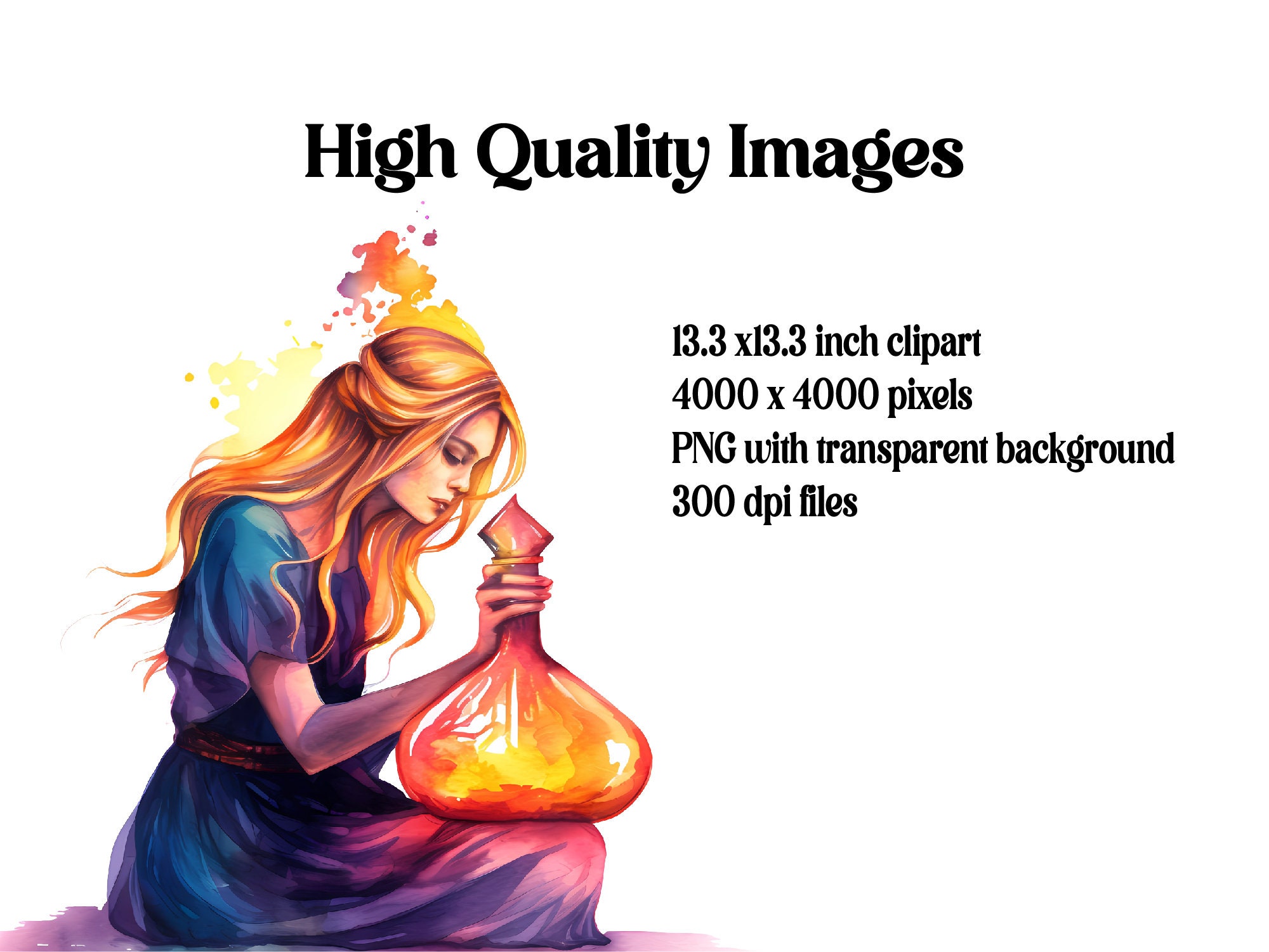 Fire Witch Clipart Big Bundle 49 Fire Witch Pngs Digital Download for ...