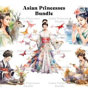 Asian Princess Clipart Bundle - 31 Princesses Pngs - Digital Download ...