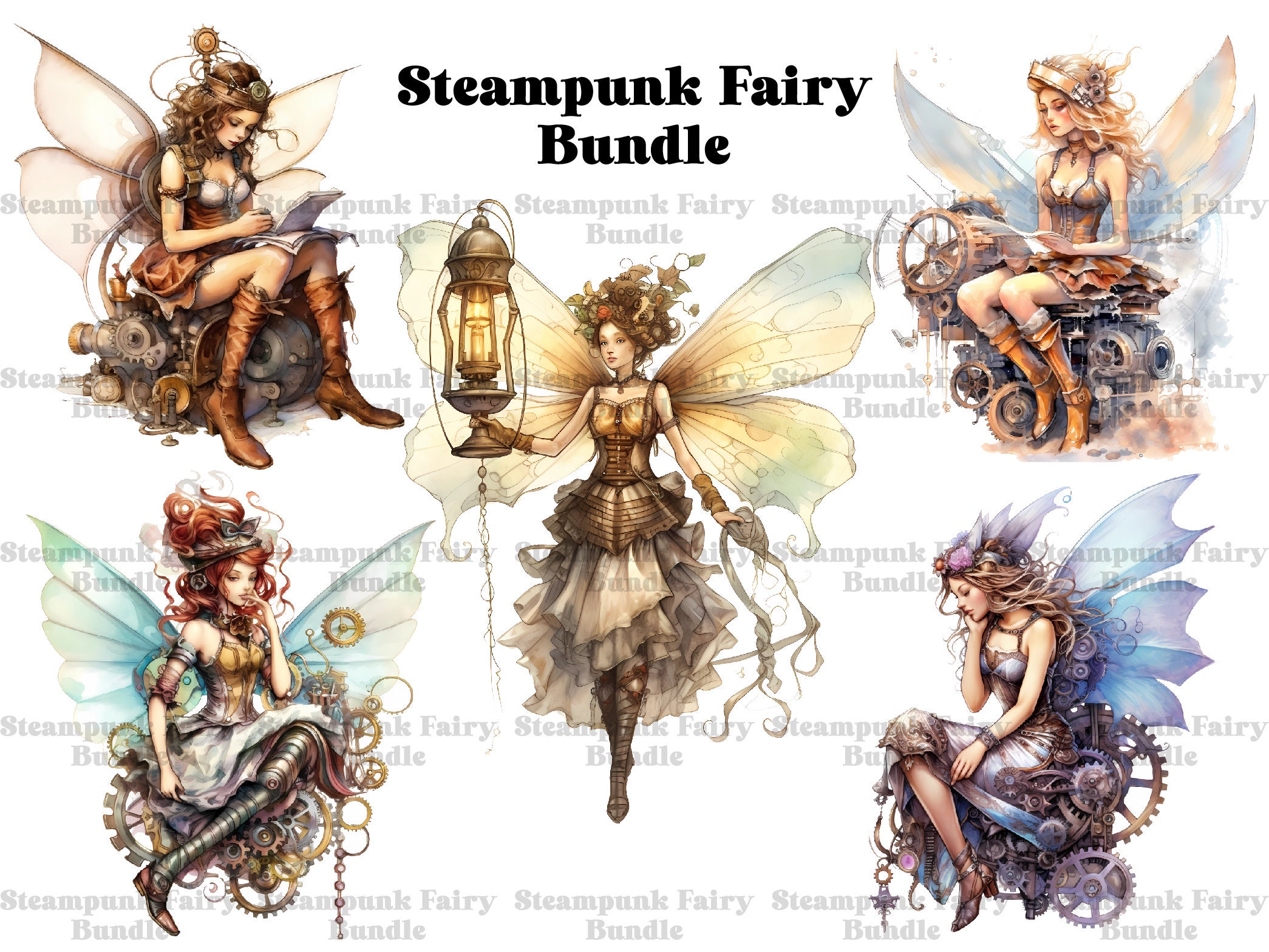 34 Steampunk Fairies Clipart Bundle Steampunk Fairy - Etsy UK