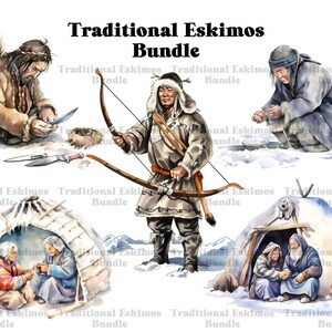 Eskimo Clipart Bundle - 29 Watercolor Eskimo Pngs - Digital Download ...