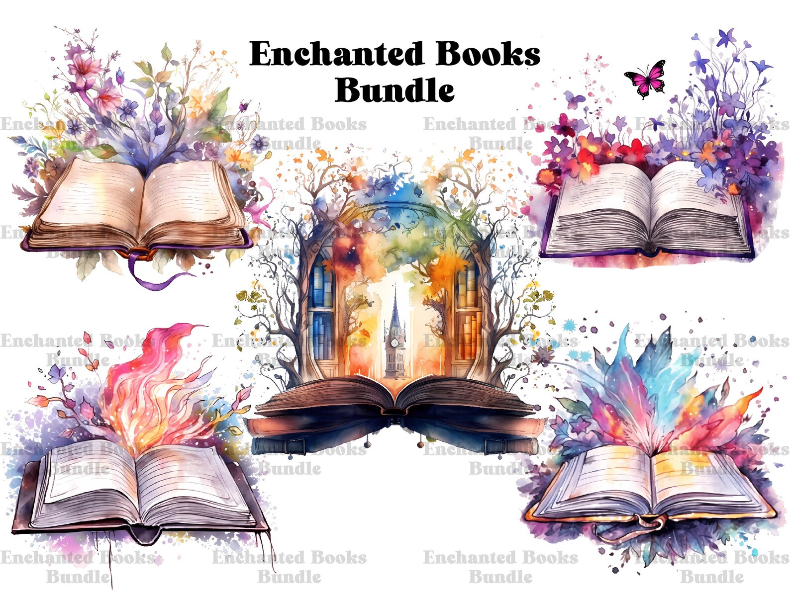 Enchanted Book Clipart Bundle 18 Magic Books PNG Fantasy Clip Art ...