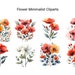 Minimalist Flowers Clipart Bundle 76 Watercolor Floral Pngs Digital ...