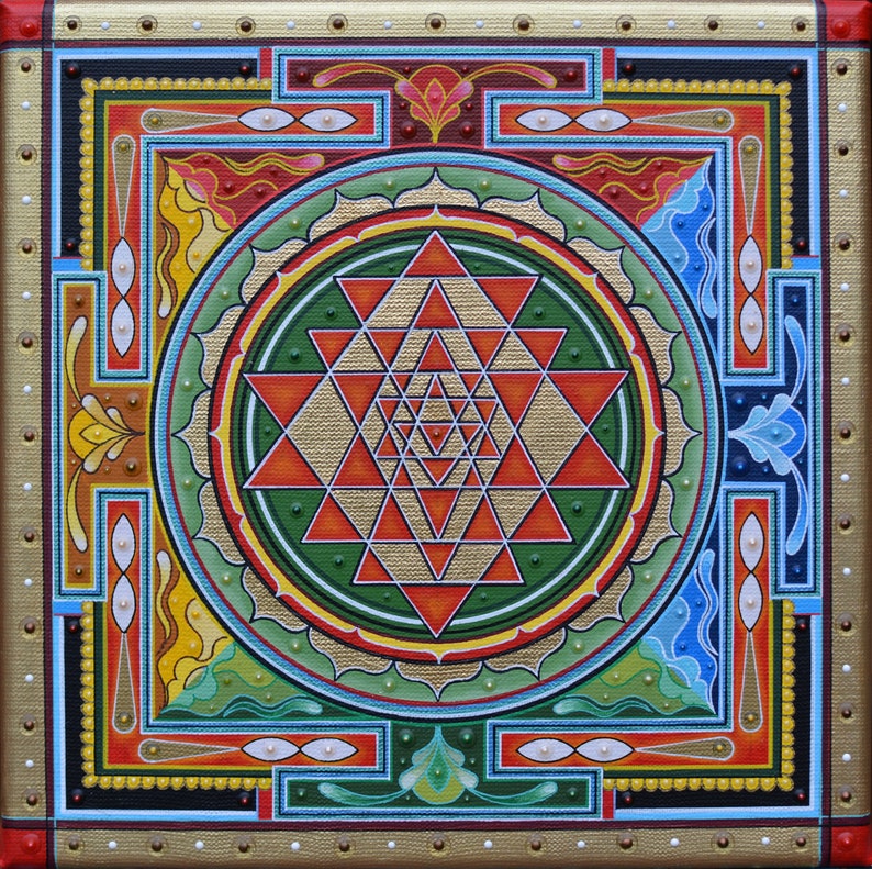 Yantra / Śri Jantra - Acrylic Painting - Etsy