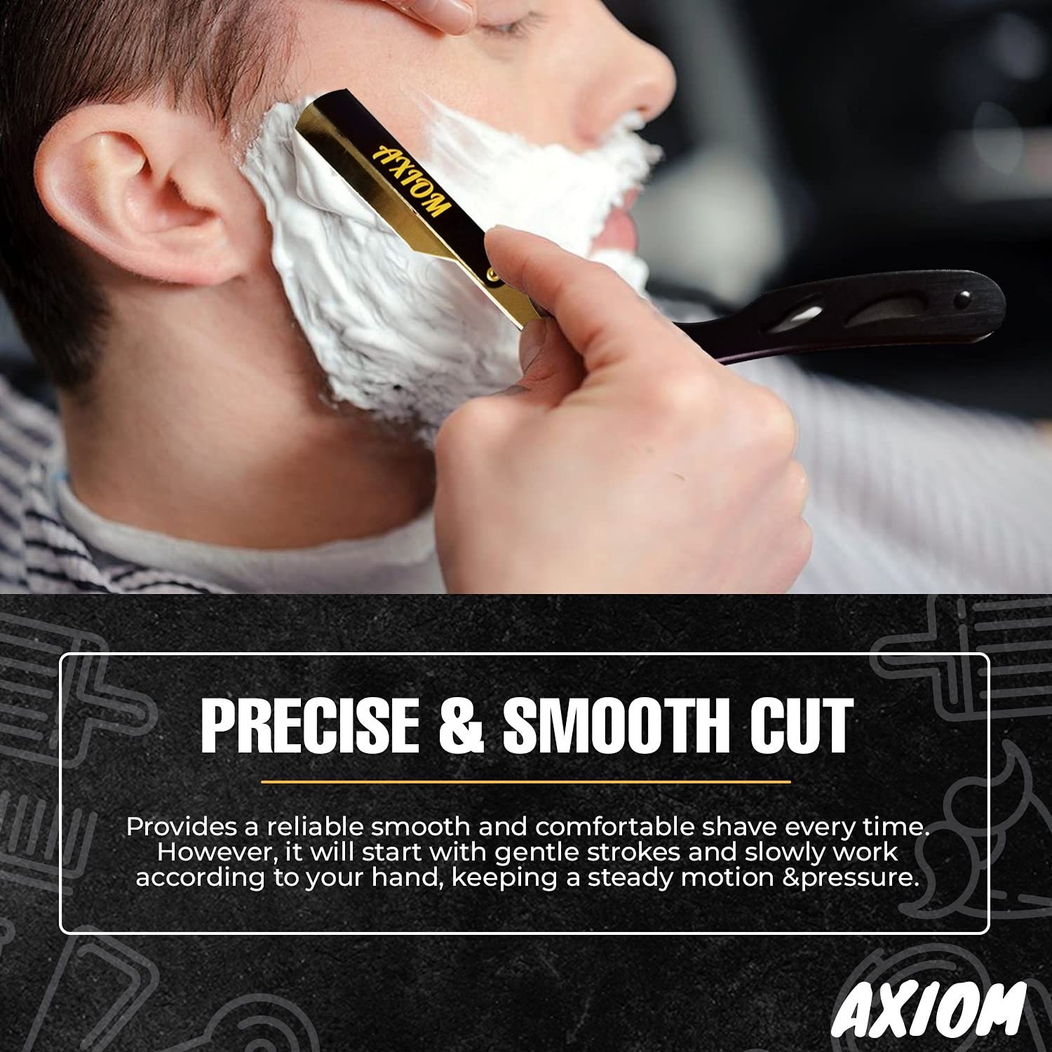 30 Blades + Classic Stainless Steel Straight Edge Barber Razor Salon ...