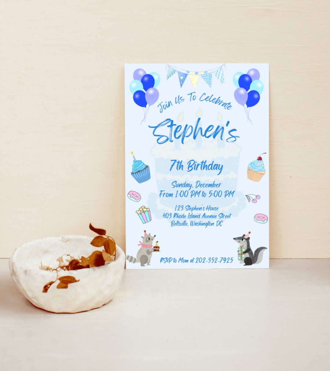 Digital Birthday Invitation Card Customizable Birthday - Etsy
