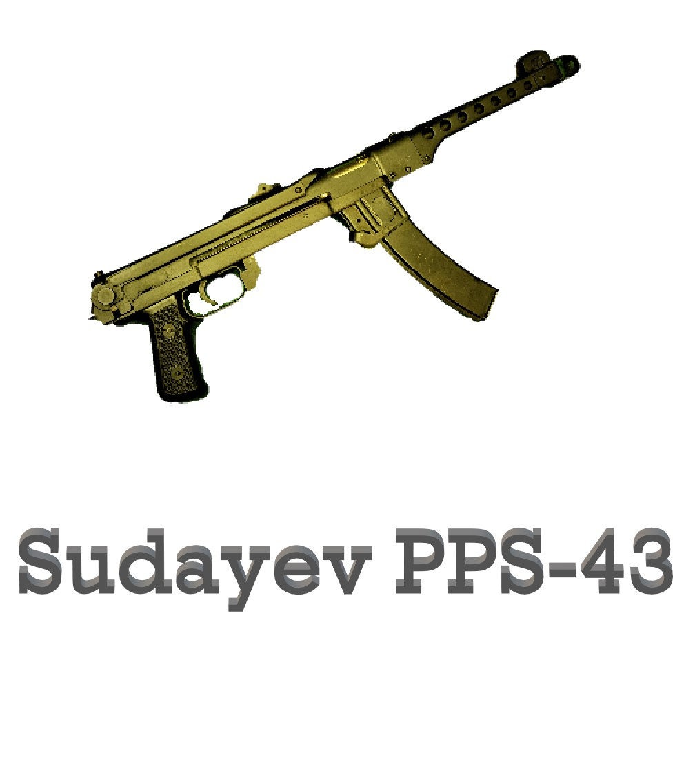 PPS-43 Submachine Gun Digital Image PNG JPG - Etsy