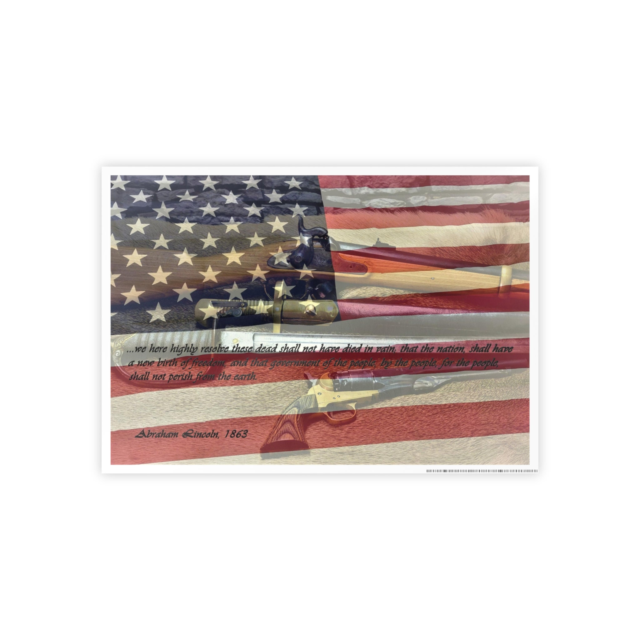 Abraham Lincoln Gettysburg Address Poster Matte Wall Art Picture Print ...