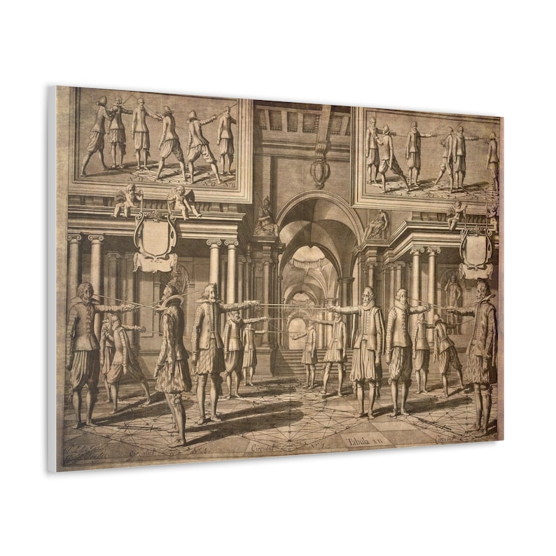 Fencing Illustration Gerard Thibault Academy of the Sword Canvas Art ...