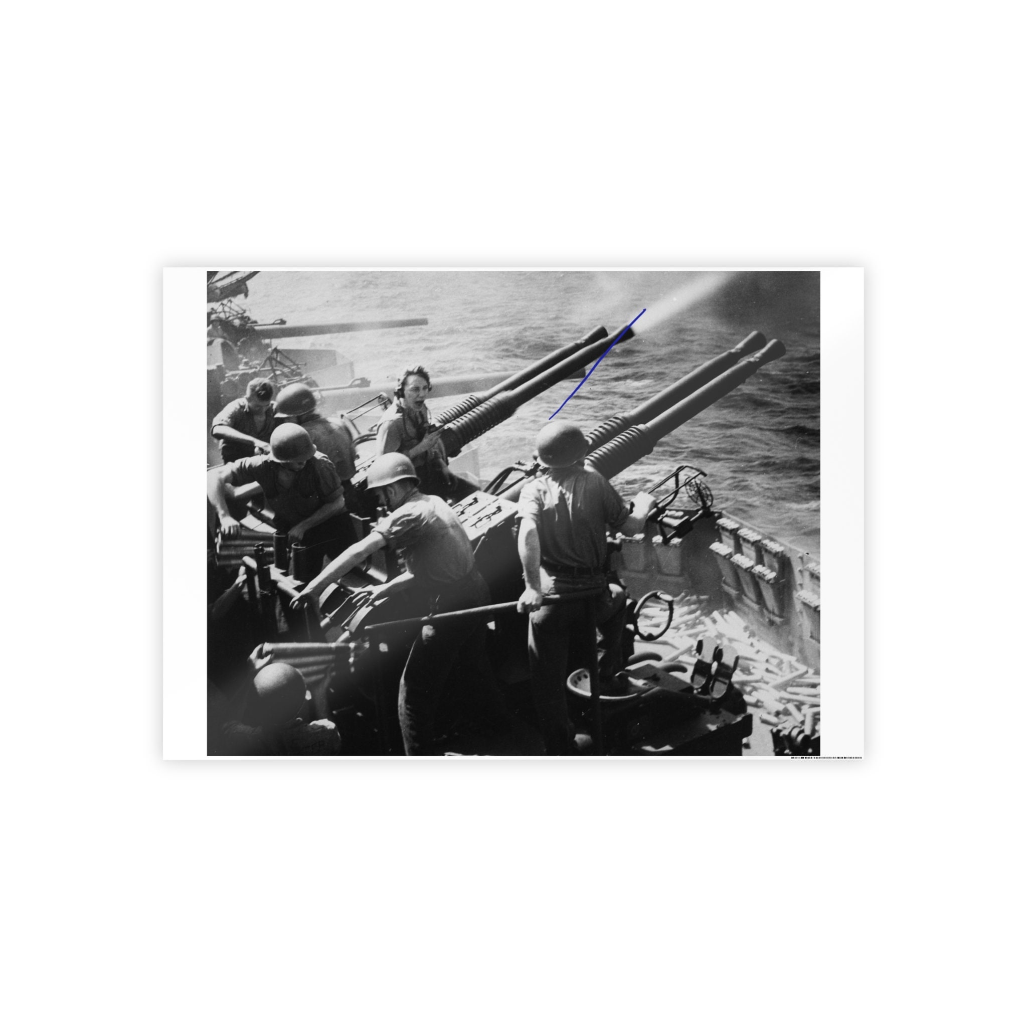 US Navy Deck Guns in Action World War II Matte Wall Art Picture Print 3 ...