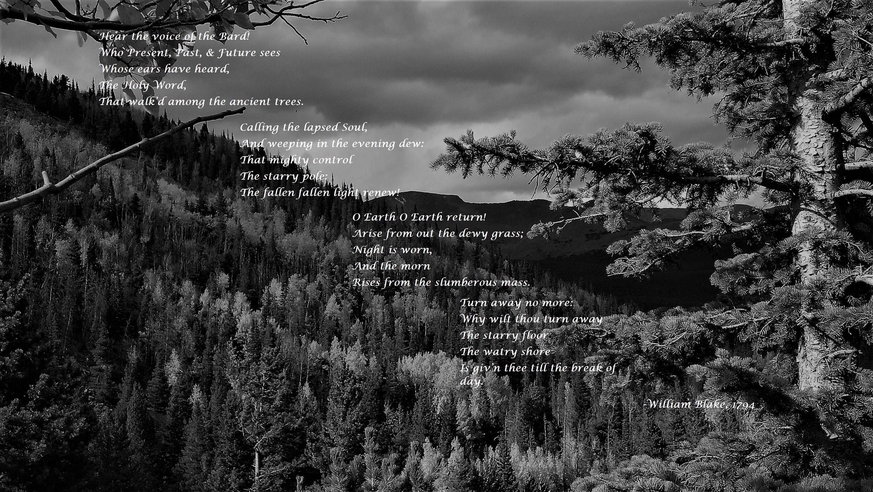 Voice of the Bard William Blake Poems Landscape Mountain Poster Matte ...